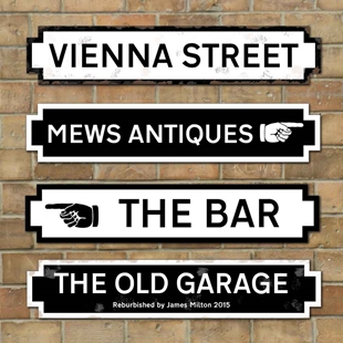 JAF Graphics. Personalised Home Bar Vintage Custom Road Sign