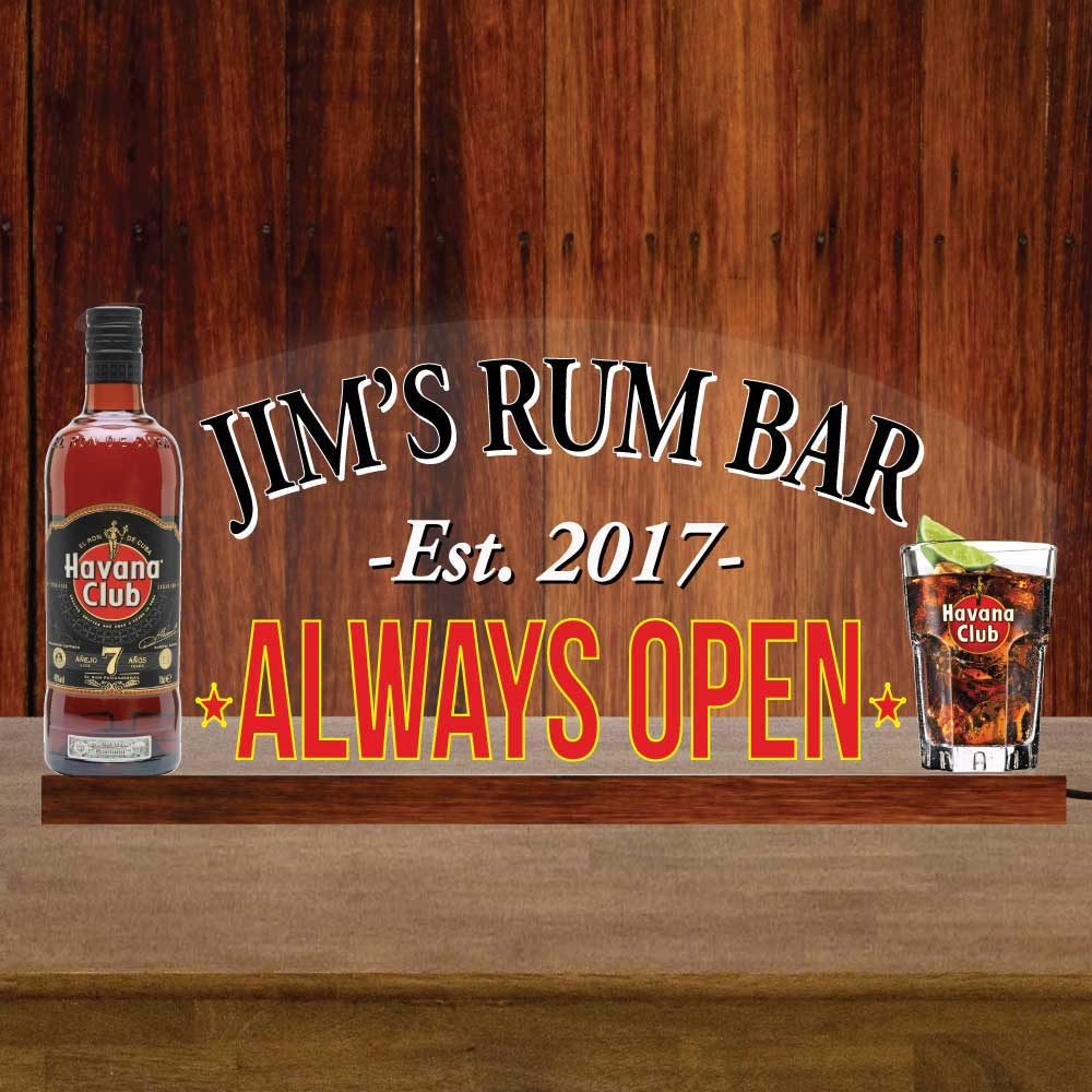 JAF Graphics. LED Light-up Rum Bar Sign