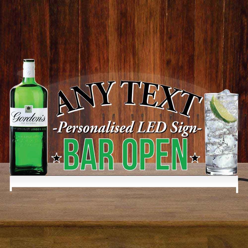 JAF Graphics. Gin Bar Custom Home Bar Light Up LED Sign