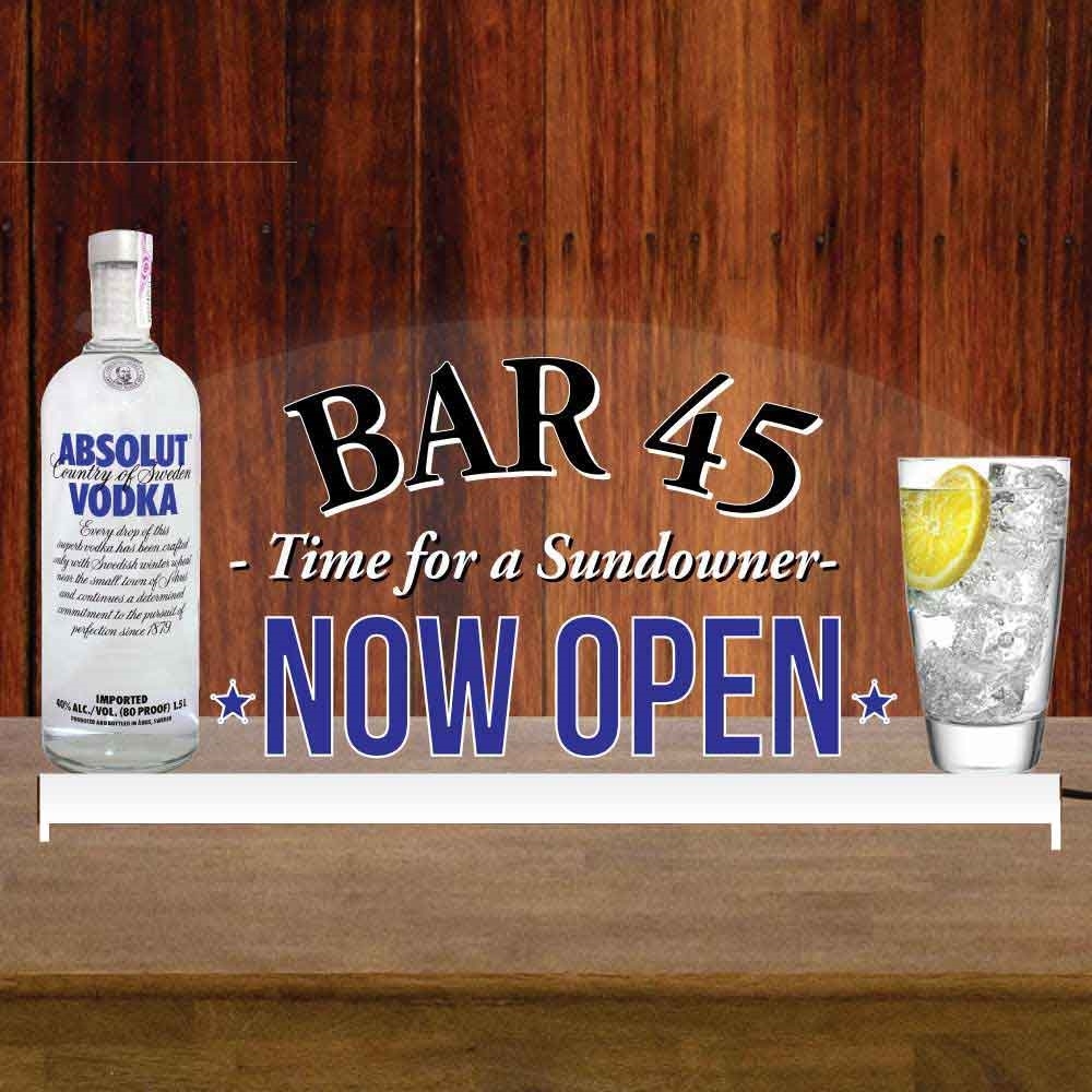 JAF Graphics. LED Light up Vodka Bar Sign