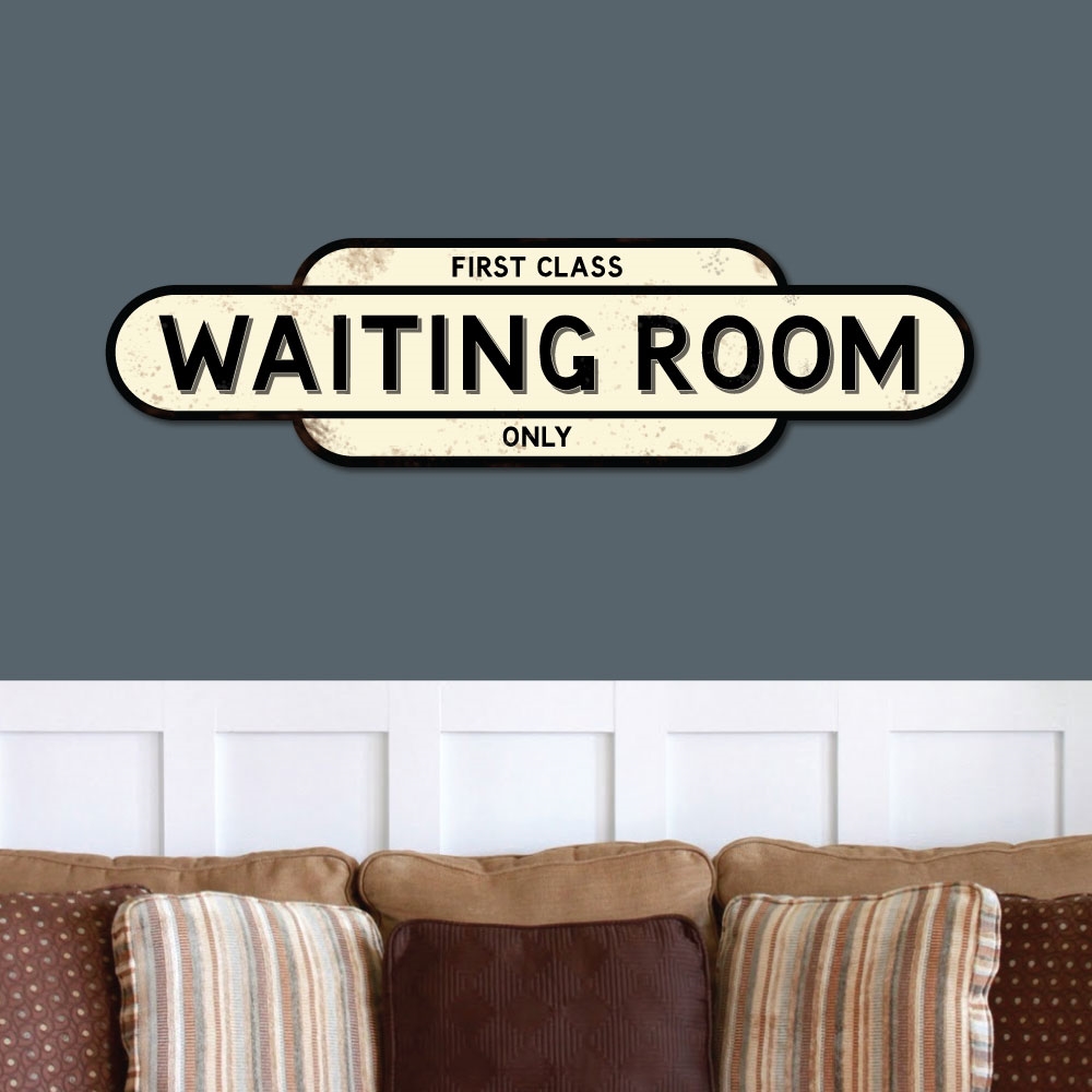JAF Graphics. Vintage Style WAITING ROOM Sign