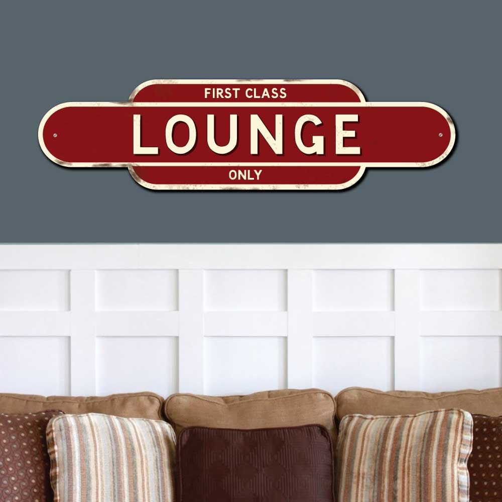 JAF Graphics. Vintage Style LOUNGE Sign - First Class Only