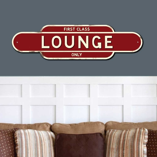 JAF Graphics. Vintage Style LOUNGE Sign - First Class Only