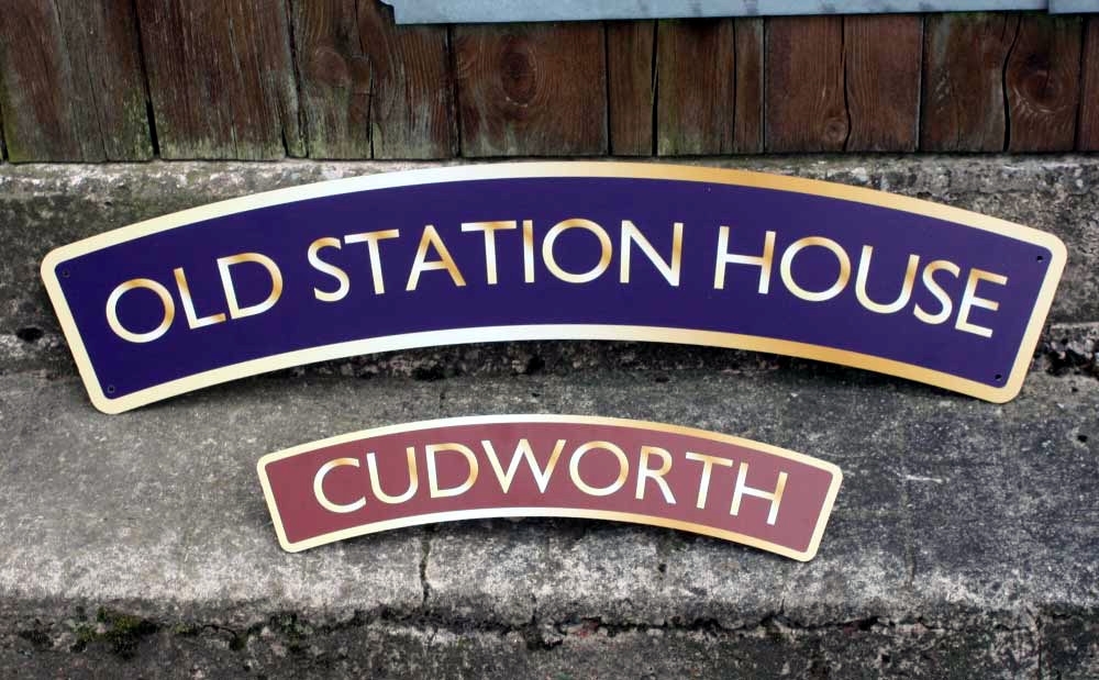 JAF Graphics. Arched Vintage Style Railway Train Name Plaque