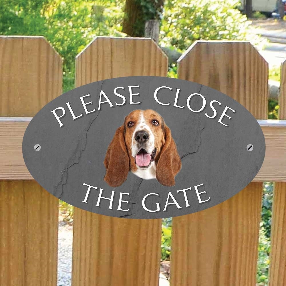 JAF Graphics. Basset Hound Gate Sign