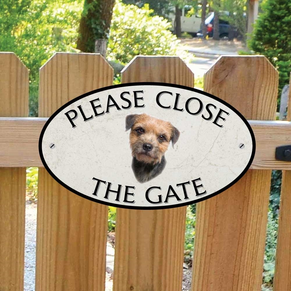 JAF Graphics. Border Terrier Gate Sign