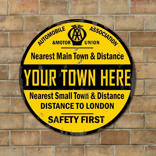 JAF Graphics. Replica Old AA Distance Village Sign