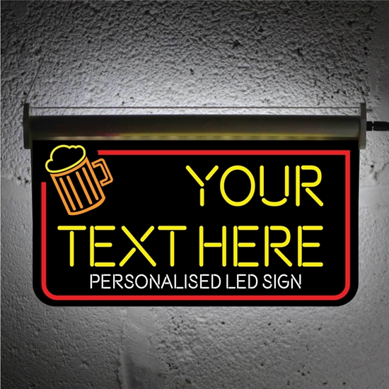 JAF Graphics. Personalised Light up Beer Bar Sign