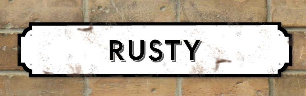 JAF Graphics. Rusty Vintage Railway Station Sign Personalised Old Train ...