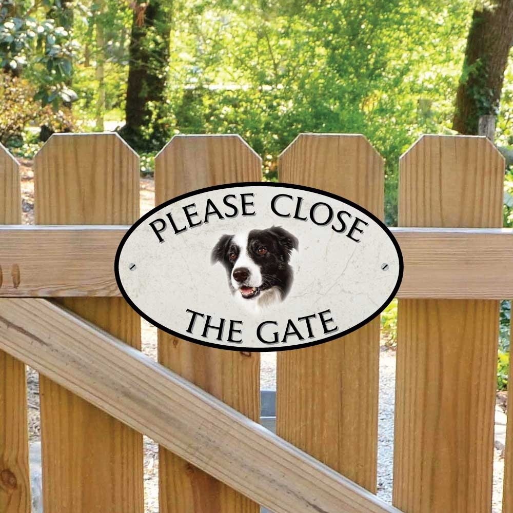 JAF Graphics. Border Collie Please Close The Gate Sign