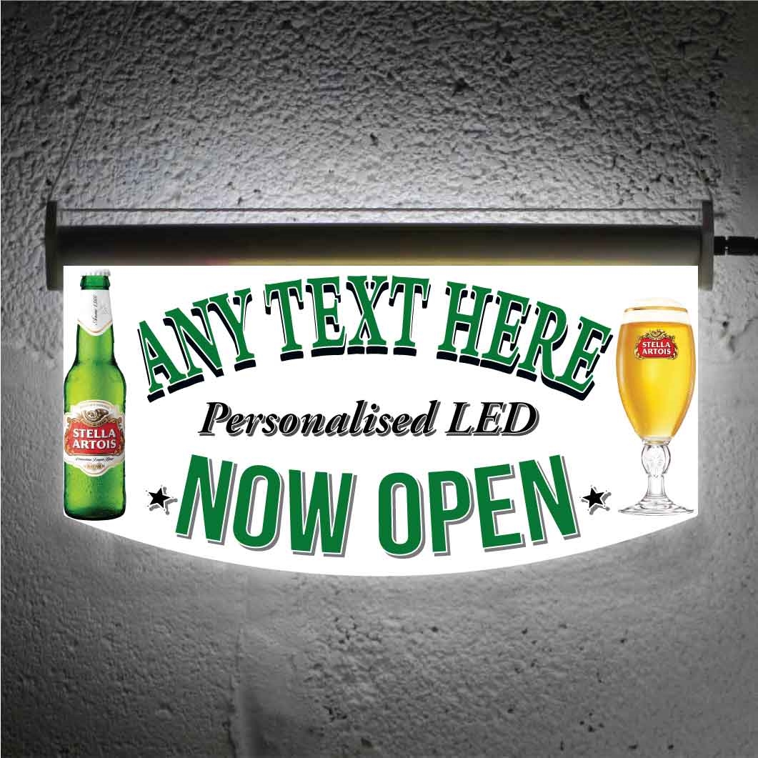 JAF Graphics. Light-up Bar Sign with pint and bottle logo
