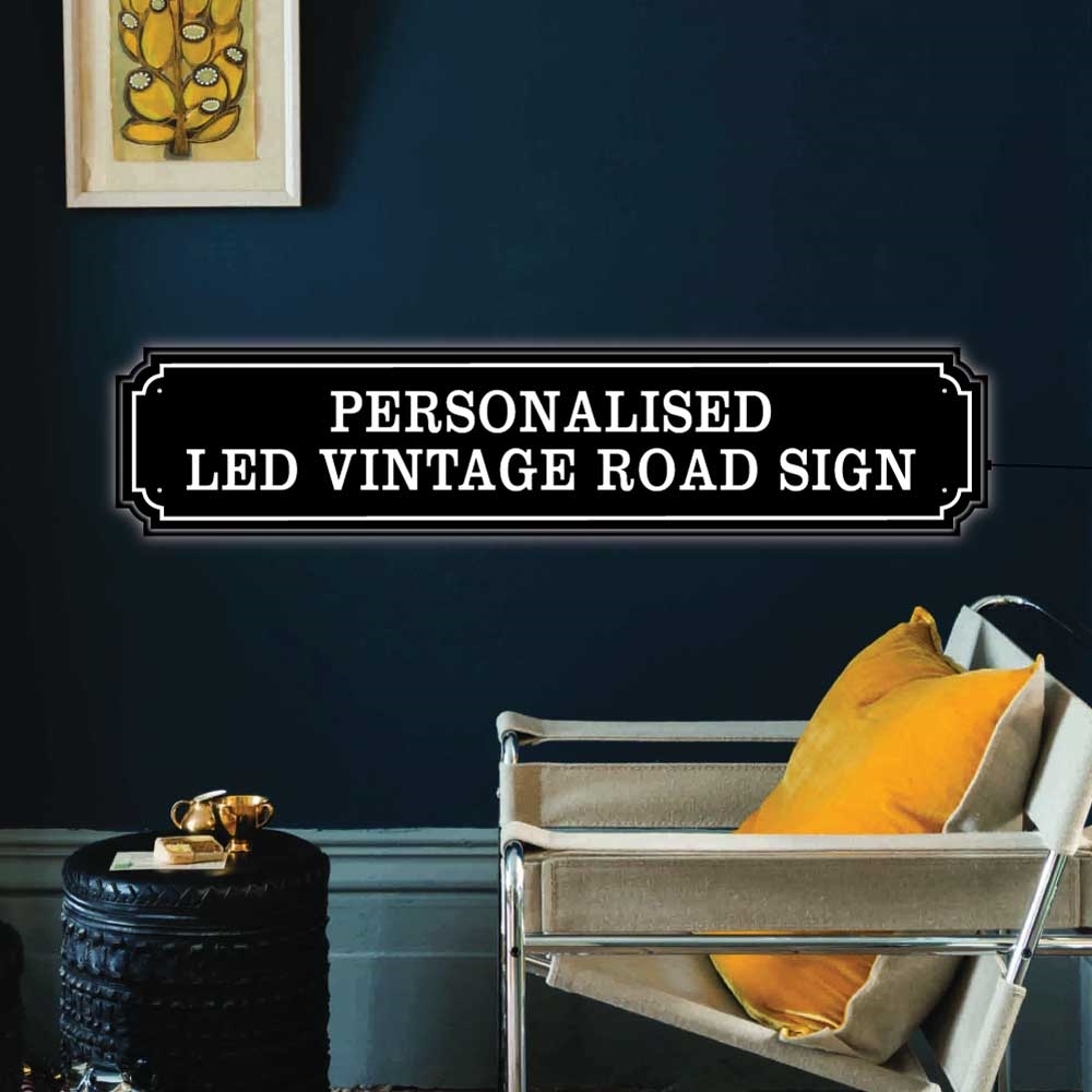 JAF Graphics. LED Light-up Vintage Road Sign