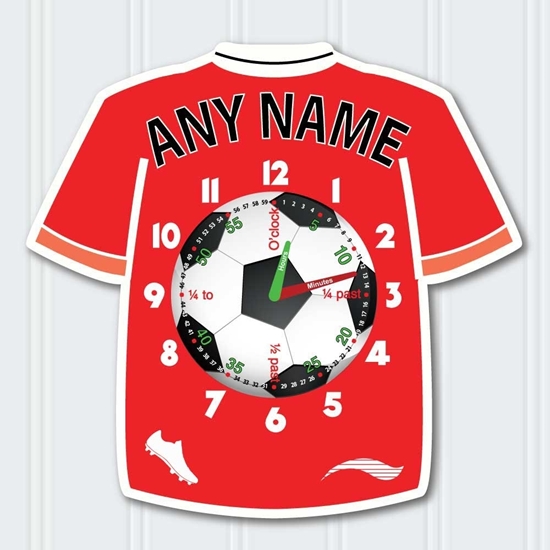 JAF Graphics. Personalised Football Shirt Clock, Learn to tell the time ...