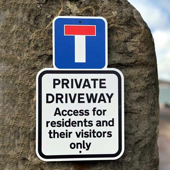 JAF Graphics. Personalised Private Road Sign No Entry