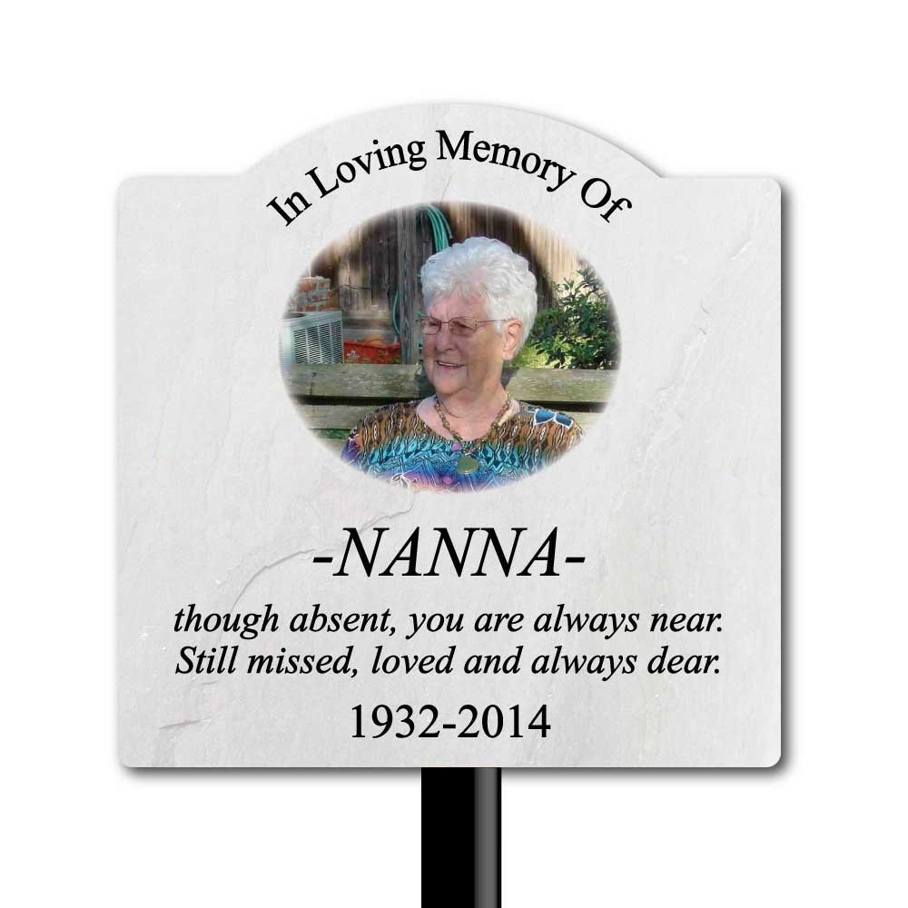 JAF Graphics. Outdoor Photo Memorial Plaque with photo and STAKE