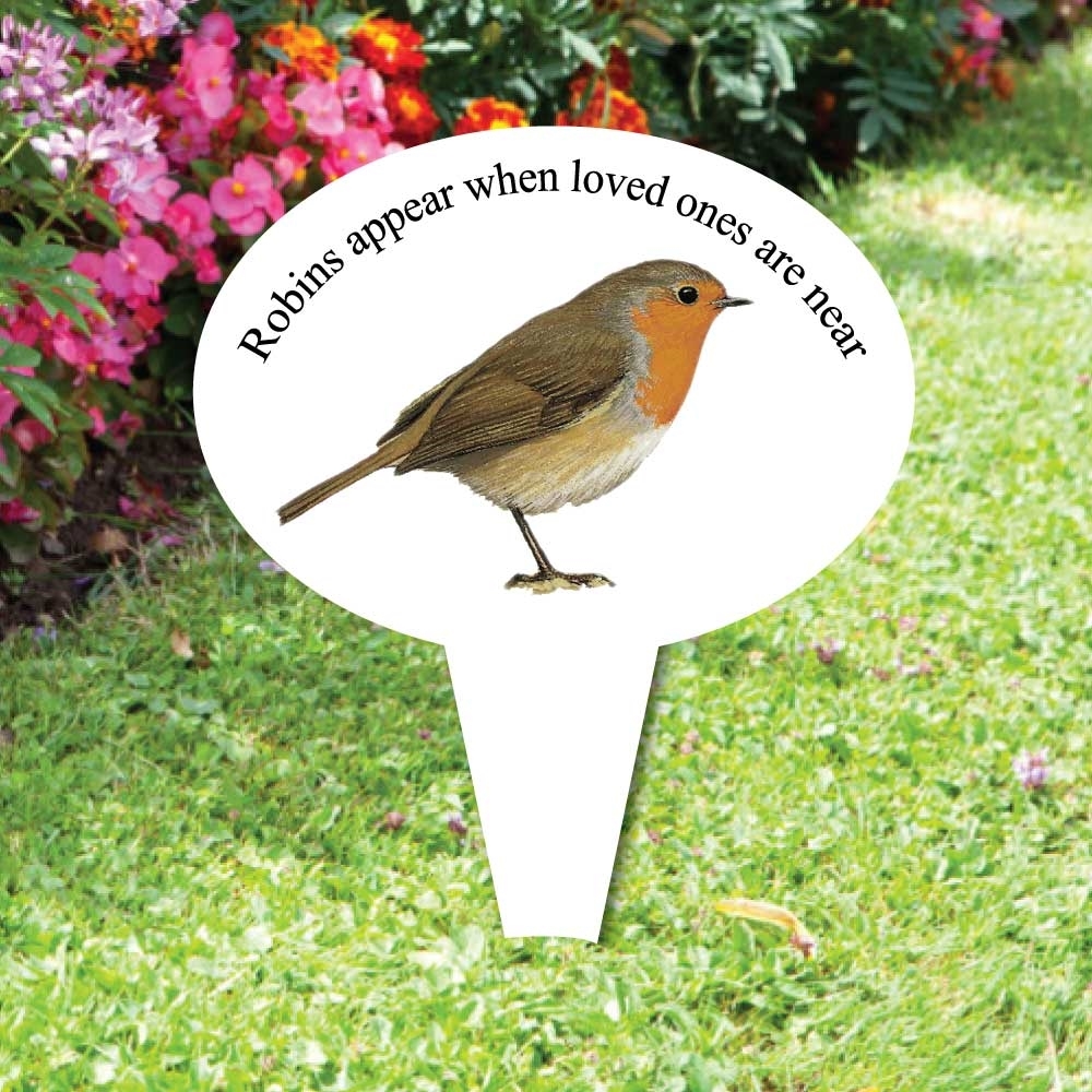 JAF Graphics. Memorial oval grave sign, Robins appear when loved ones ...
