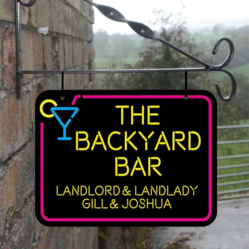 JAF Graphics. Tiki Bar Personalised Hanging Bar Sign