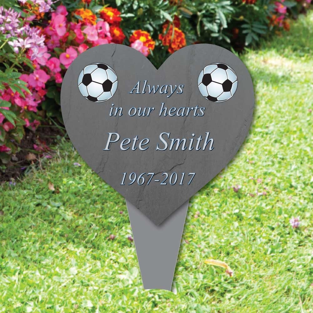 JAF Graphics. Football Heart Memorial Plaque Grave Sign