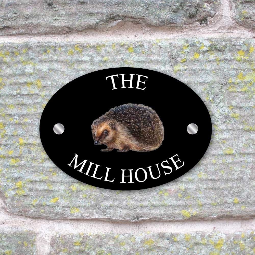 JAF Graphics. Hedgehog House Sign Plaque