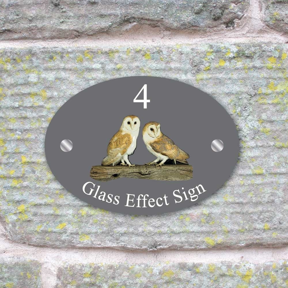 JAF Graphics. Barn Owl Bird House Sign Plaque