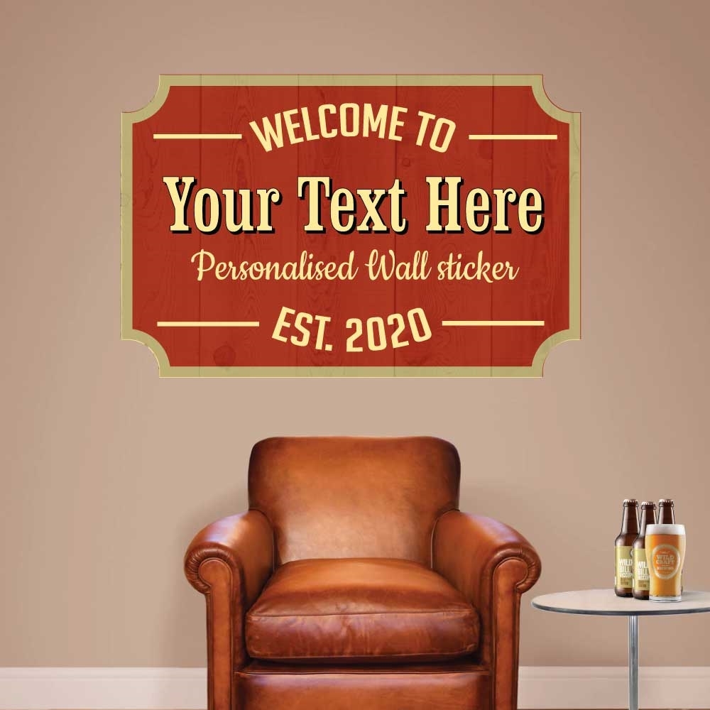 JAF Graphics. Personalised Bar Sign Wall Sign Sticker