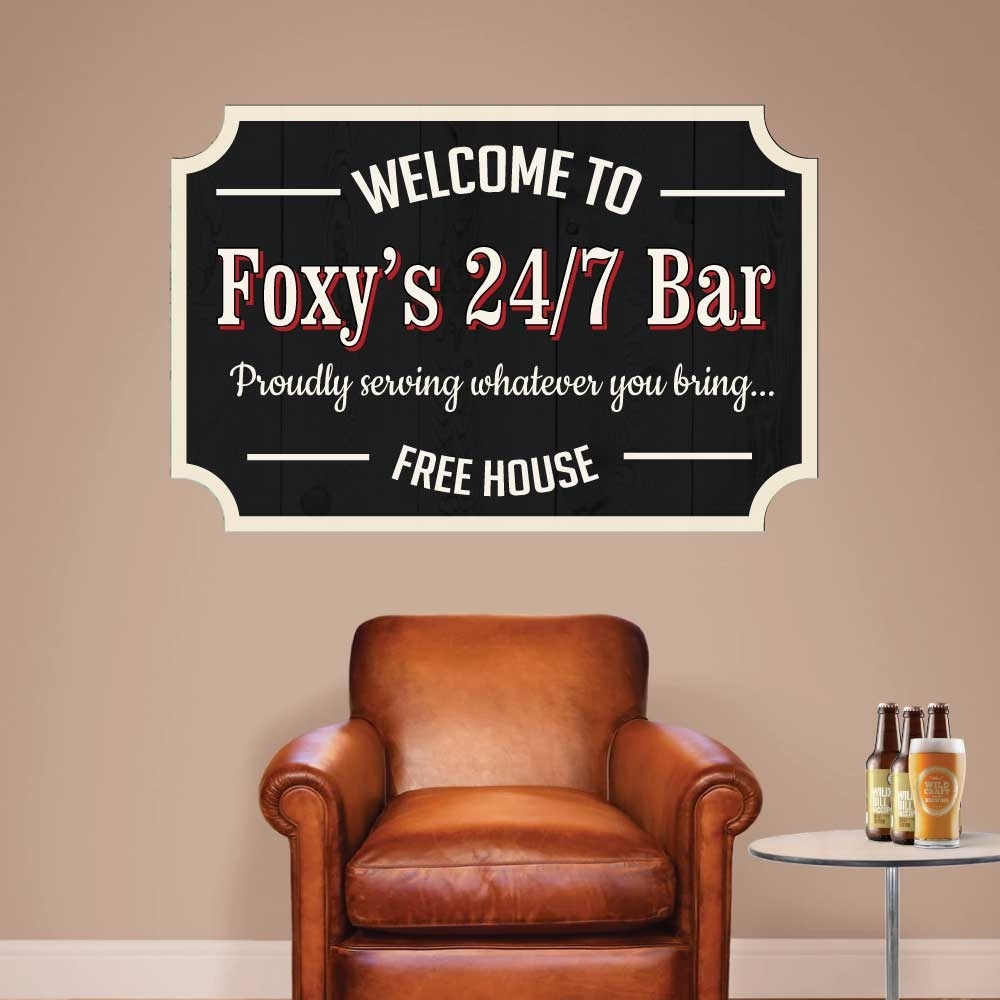 JAF Graphics. Personalised Bar Sign Wall Sign Sticker