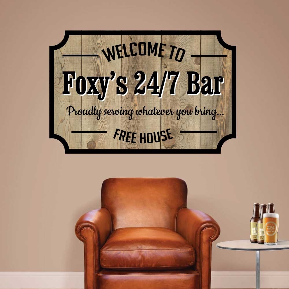 JAF Graphics. Personalised Bar Sign Wall Sign Sticker