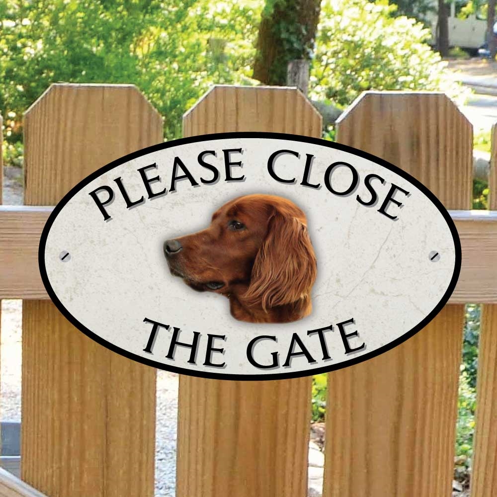 JAF Graphics. Irish Setter Gate Sign