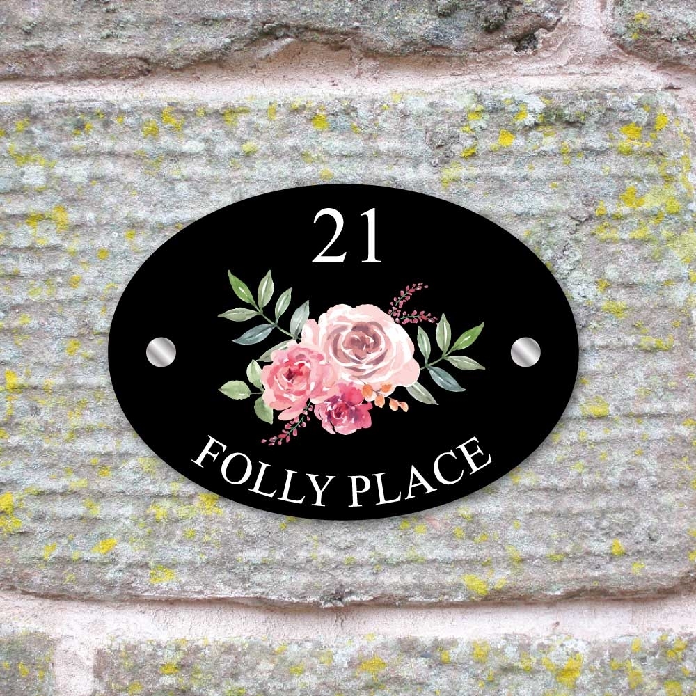 JAF Graphics. Country Rose House Sign Plaque
