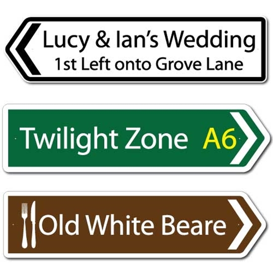 JAF Graphics. Wall Mounted Personalised Road Direction Pointing Sign