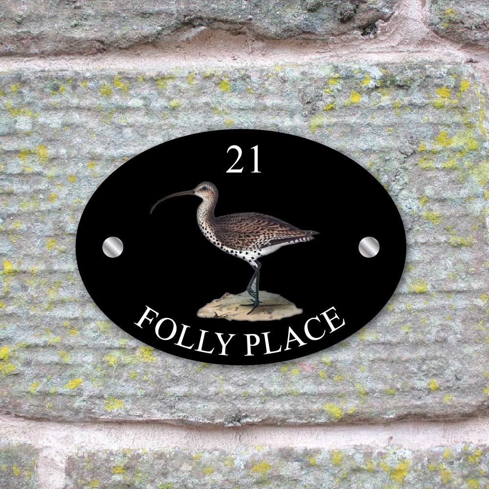 JAF Graphics. Personalised Curlew Bird House Sign