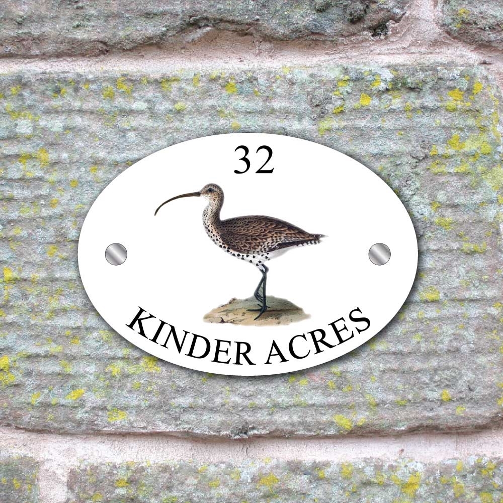 JAF Graphics. Personalised Curlew Bird House Sign