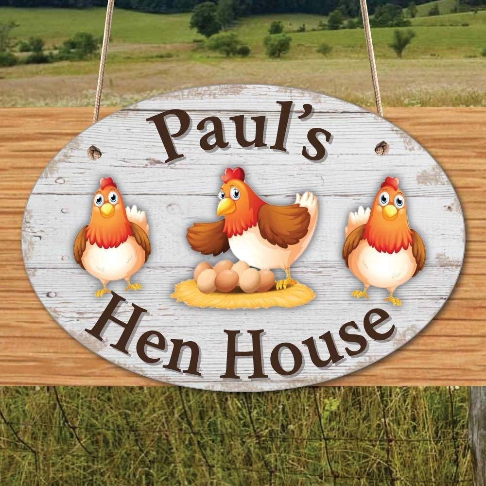 Jaf Graphics Personalised Chicken Coop Sign Hen House Plaque