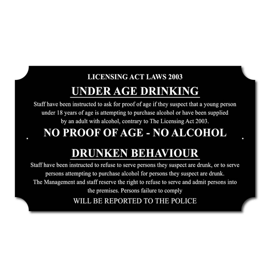 JAF Graphics. Under age drinking bar sign