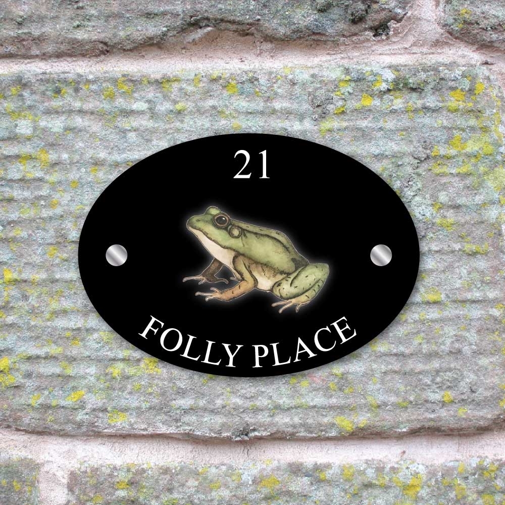 JAF Graphics. Personalised Frog House Sign