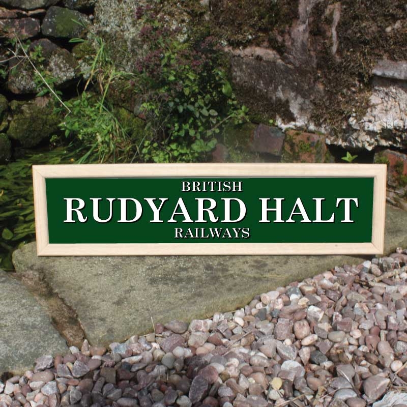 JAF Graphics. Personalised Station Sign with Oak Frame