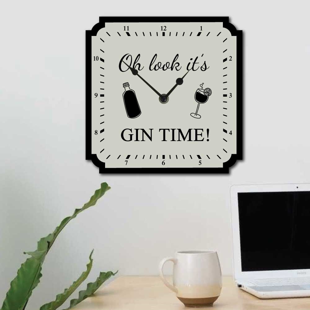 JAF Graphics. I's Gin Time Wall Clock