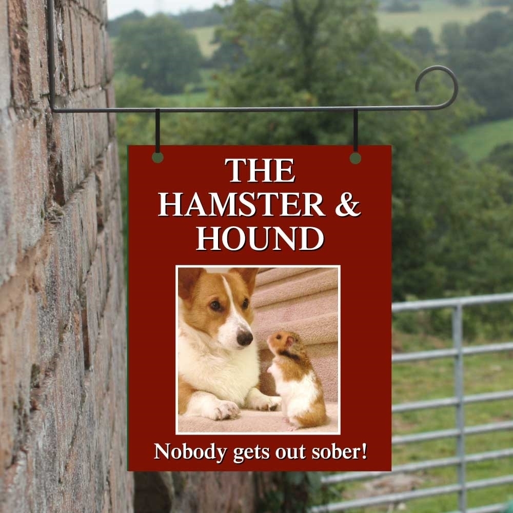 JAF Graphics. Personalised Hanging Bar Sign Add you Own picture