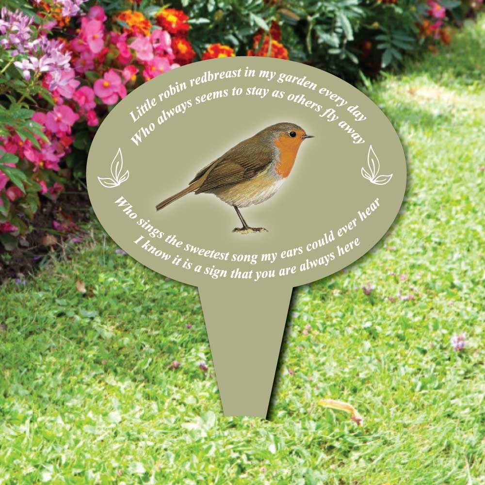 JAF Graphics. Memorial oval grave sign, Little Robin Garden Plaque, In ...