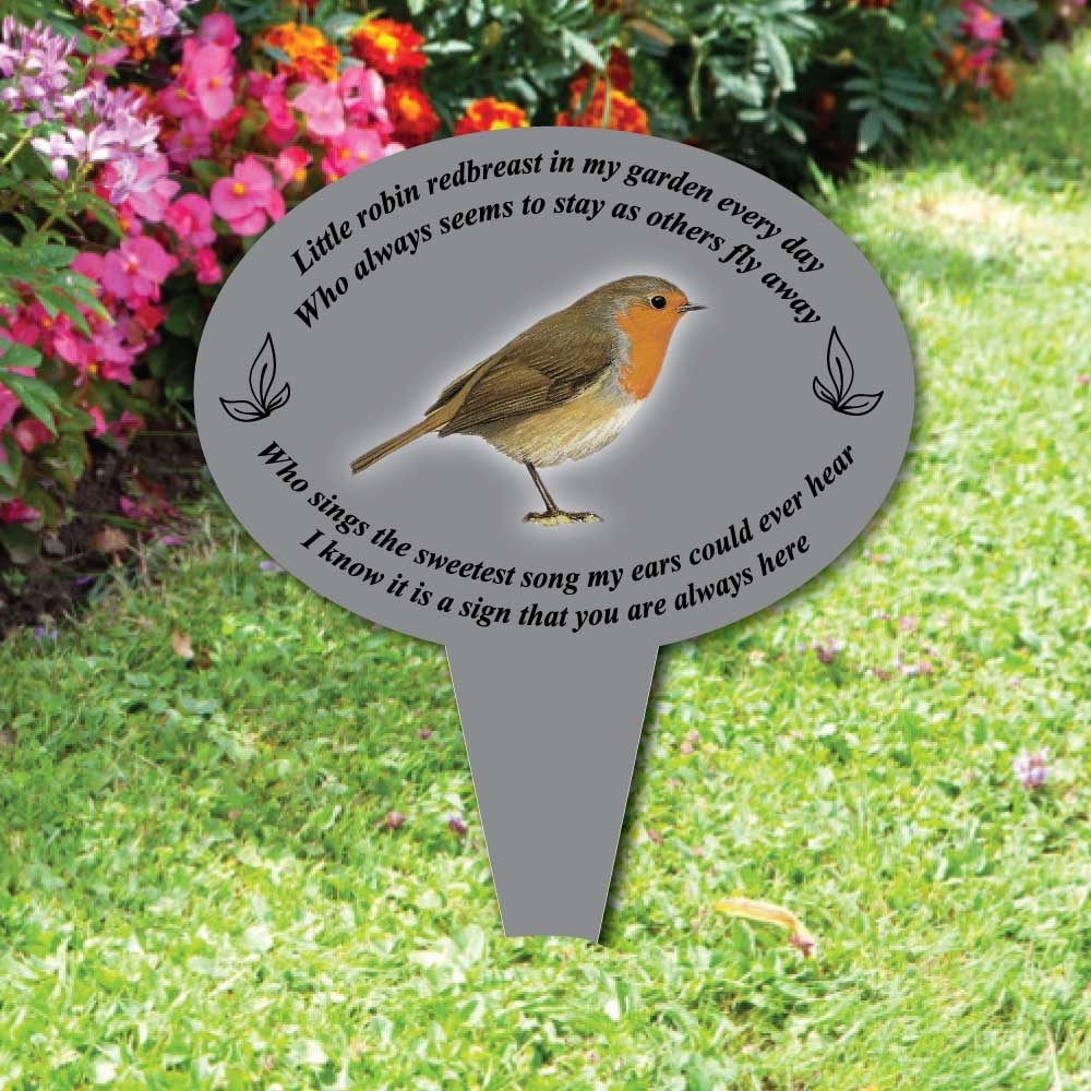JAF Graphics. Memorial oval grave sign, Little Robin Garden Plaque, In ...