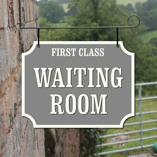 JAF Graphics. Hanging Waiting Room Station Sign