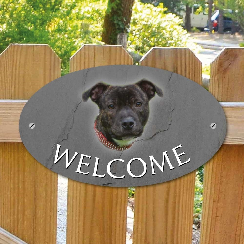 JAF Graphics. Staffordshire Bull Terrier WELCOME Sign