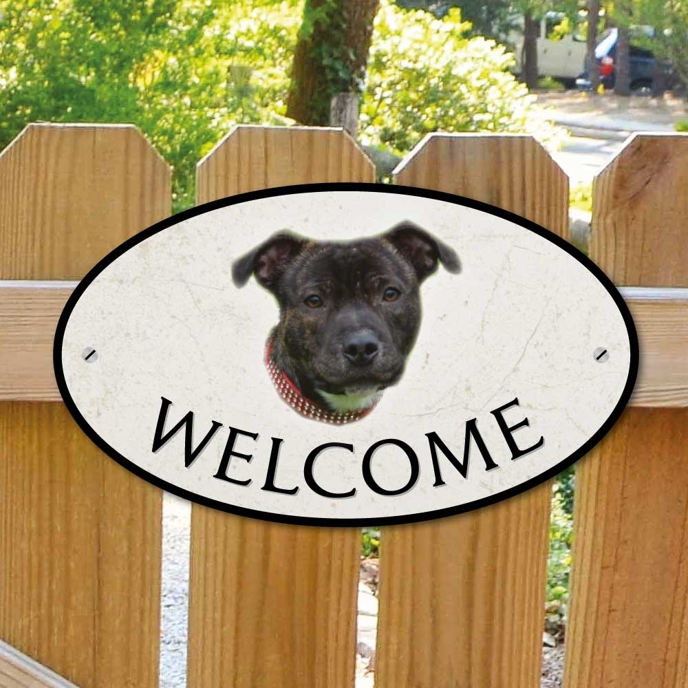 JAF Graphics. Staffordshire Bull Terrier WELCOME Sign