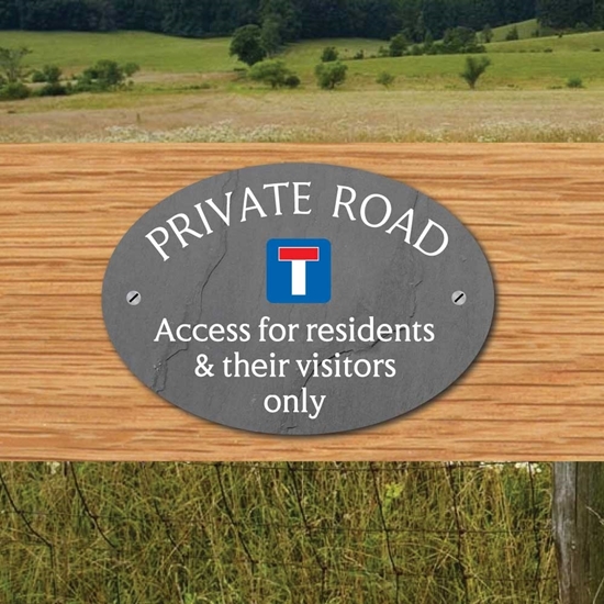JAF Graphics. Private Road Oval Sign