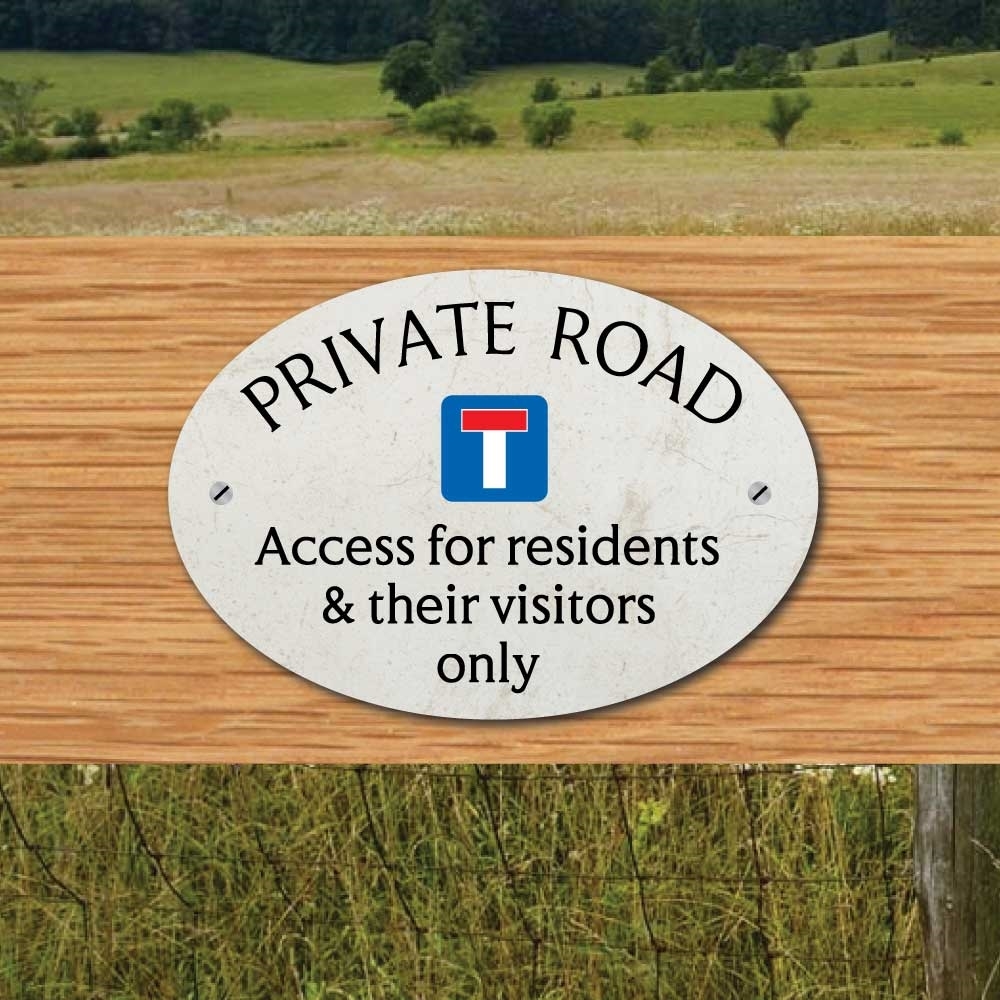 JAF Graphics. Private Road Oval Sign