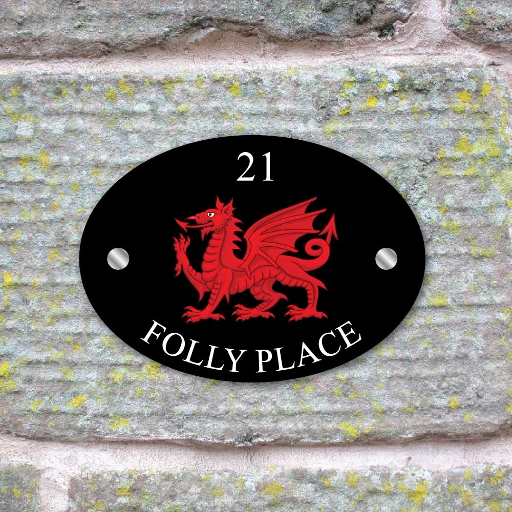 JAF Graphics. Welsh Dragon House Sign Plaque