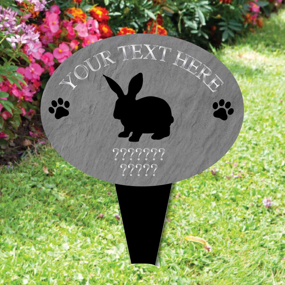 JAF Graphics. Personalised Rabbit garden memorial plaque