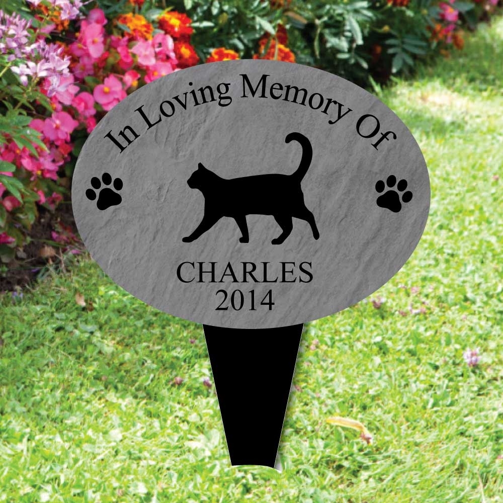 JAF Graphics. Personalised Cat garden memorial plaque