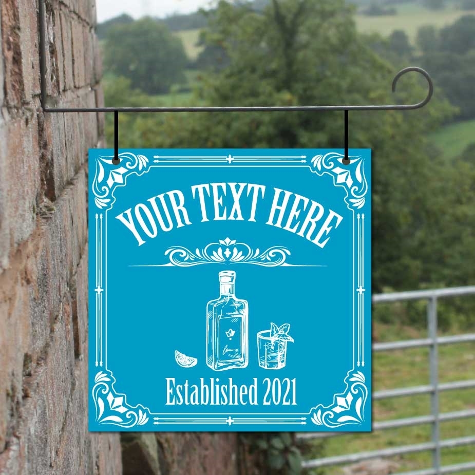 JAF Graphics. Mini Shed Hanging Gin Sign