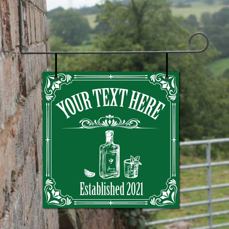 JAF Graphics. Mini Shed Hanging Gin Sign